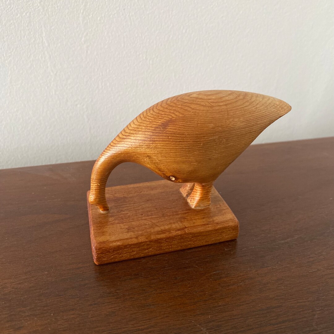 Vintage MCM Hand Carved Wood Kiwi Bird Animal Figurine Signed - Etsy