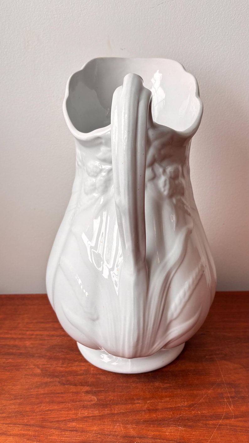 Antique Ironstone Pitcher, J & G Meakin Wheat Straw Design, 12" - Etsy