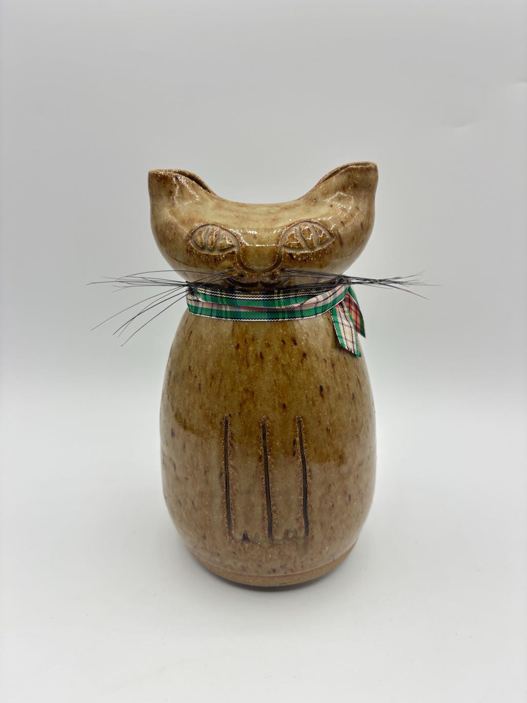 Vintage Fat Cat Stoneware Pottery Coin Bank Figurine, MCM Lisa Larson ...