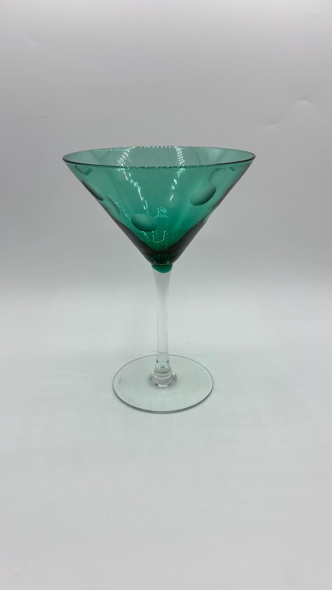 Vintage Teal Blue Polka Dot Martini Glass, Marquis Waterford Crystal ...