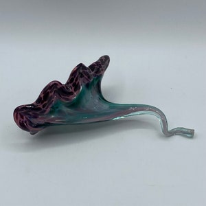Art Glass Purple and Blue Flower With Twisted Stem, Hand Blown Art ...