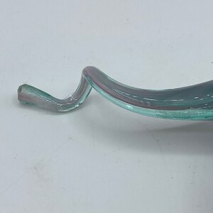 Art Glass Purple and Blue Flower With Twisted Stem, Hand Blown Art ...