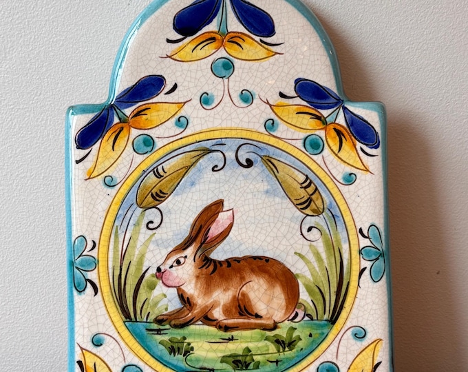 Vintage Italian Pottery Bunny Rabbit Handpainted Wall Decor, Easter ...