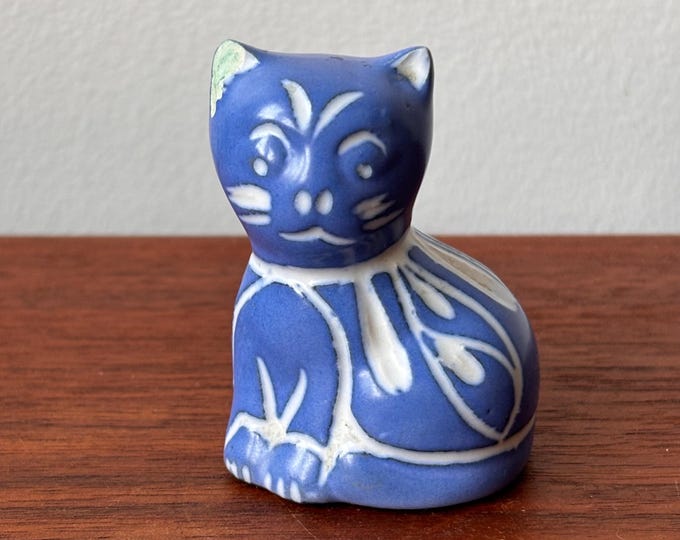 Sgraffito Pottery Cat Figurine: Hand Carved Ceramic Kitten, Pablo Zabal ...