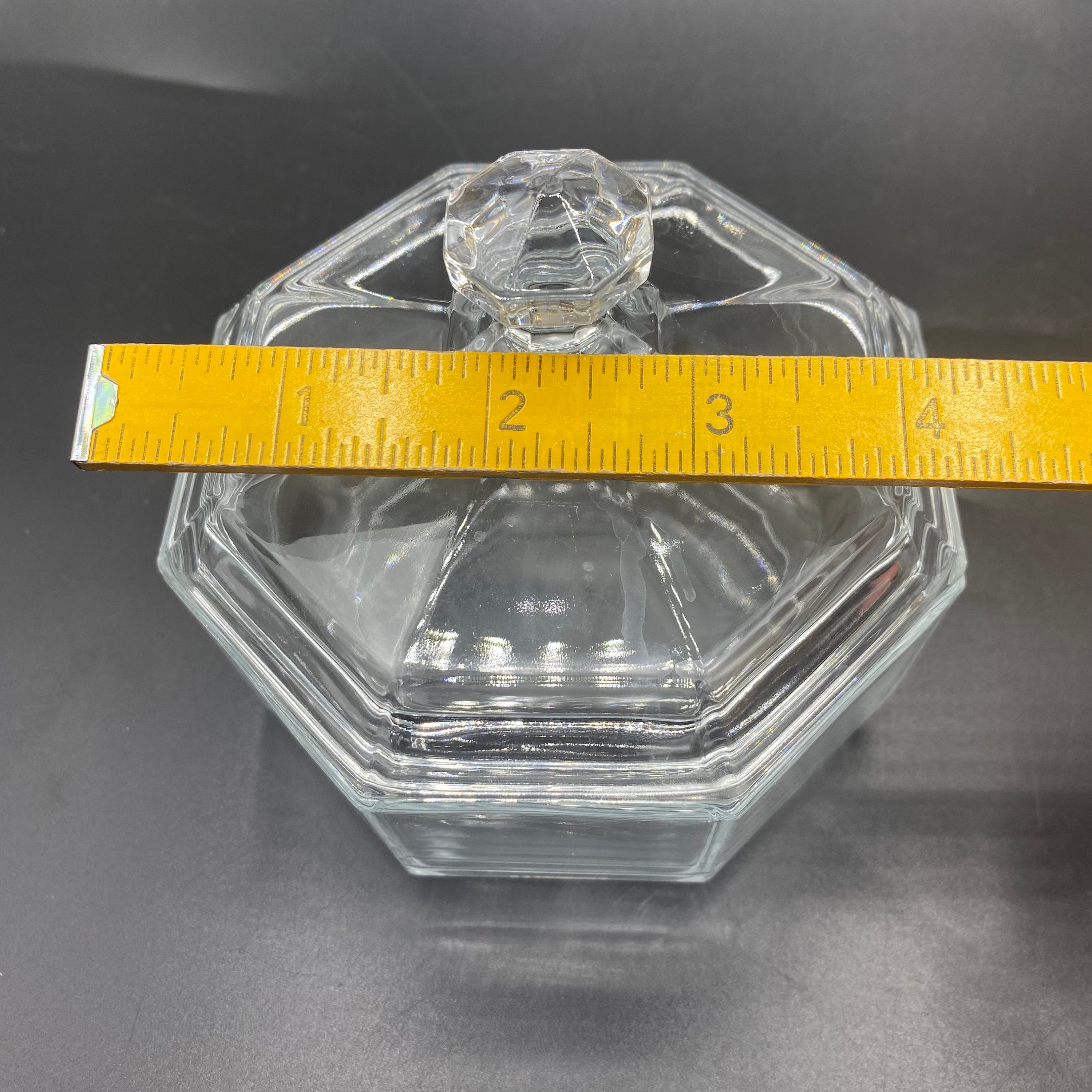 Vintage Octagon Shape Arcoroc France Clear Glass Covered Candy Dish - Etsy