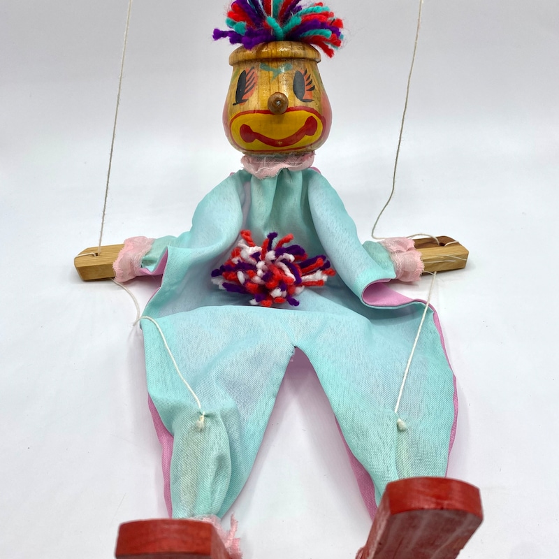 Wooden Puppet Clown - Etsy