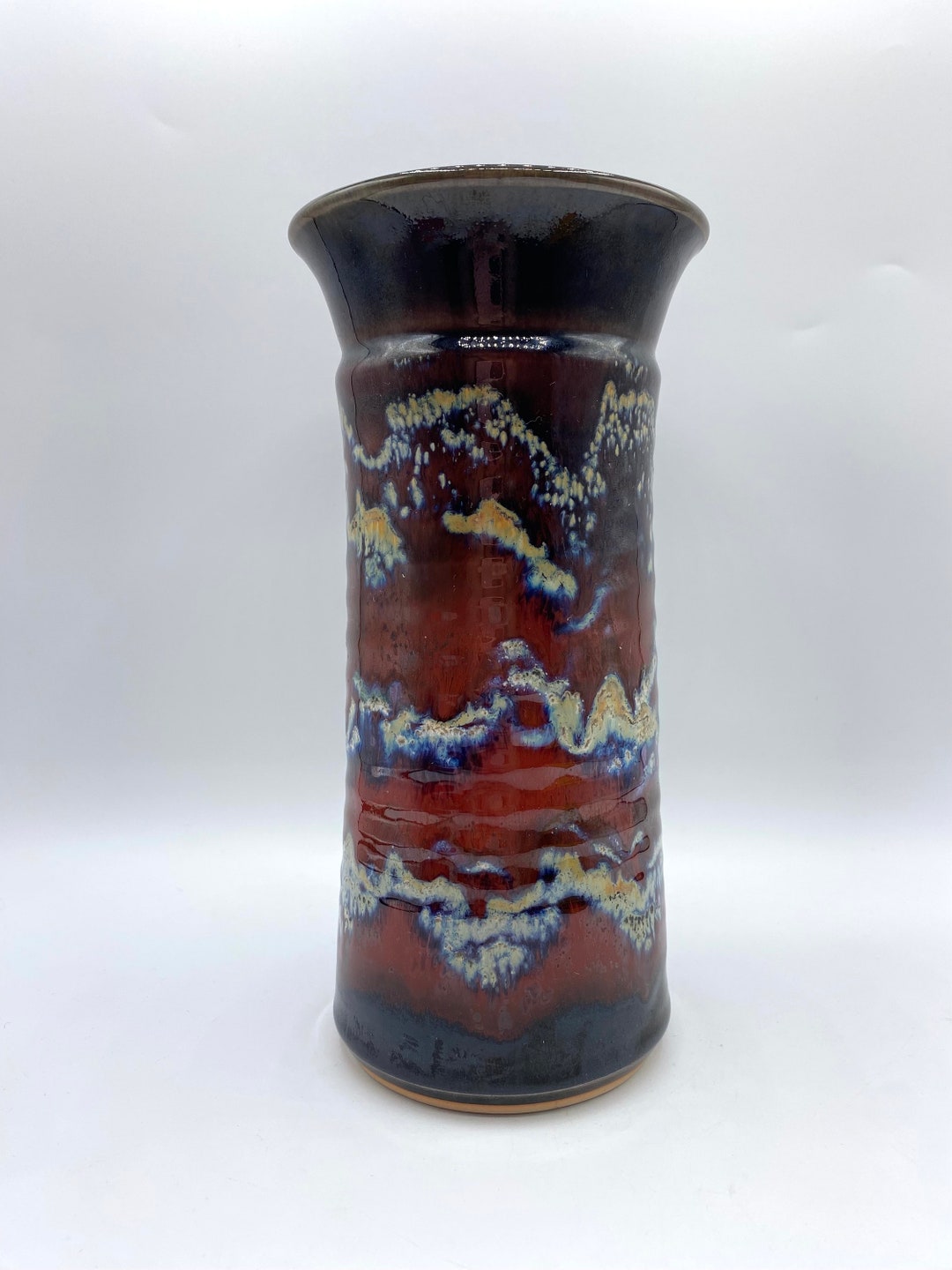 Drip Glaze Art Pottery Vase: Signed Joseph Panacci, Canadian Studio ...