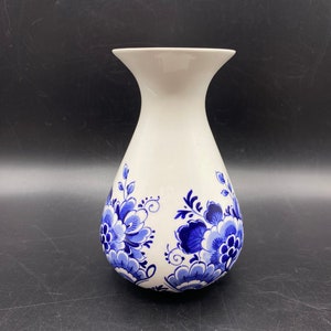 Vintage Delft Blue Belly Vase Floral Design by Heinen Delfts Blauw - Etsy