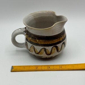 Vintage MCM Studio Pottery Pitcher: 1970s Brown Squiggle Design, Signed ...