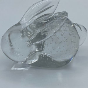 Vintage Art Glass Clear Bullicante Bunny Figurine, Art Glass Animals ...