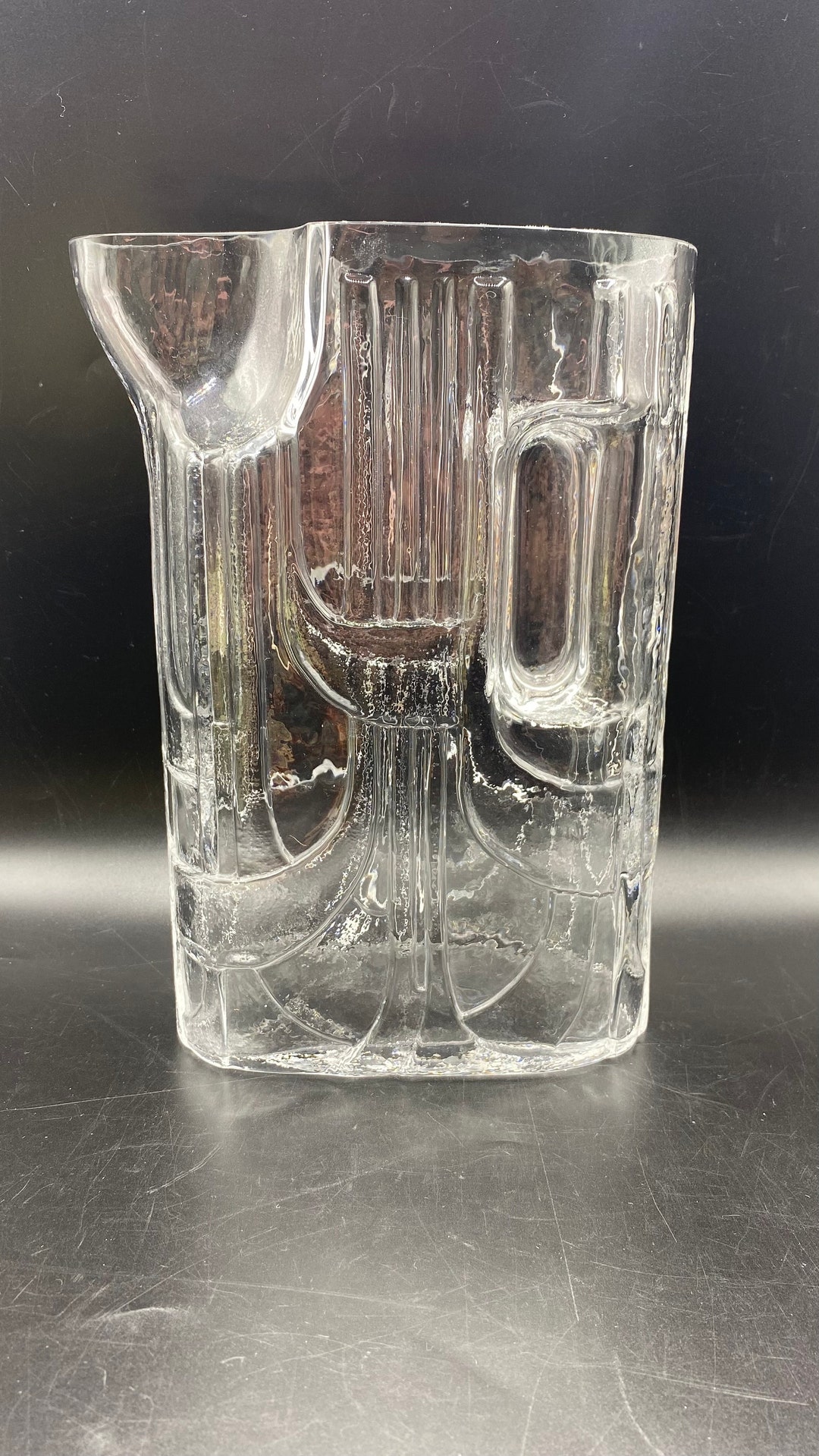 Vintage Czech Mid-century Modernist Clear Glass Pitcher C. J. Riedel ...