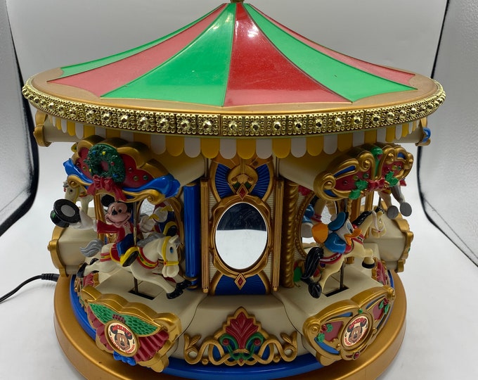 Vintage Mr Christmas Disney Mickeys Holiday Merry Go Round Holiday ...