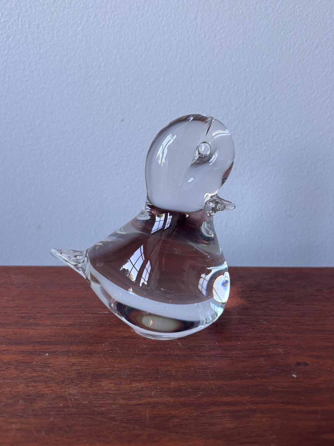 Vintage Clear Art Glass Eneryda Sweden Bird Chick: MCM Figurine - Etsy