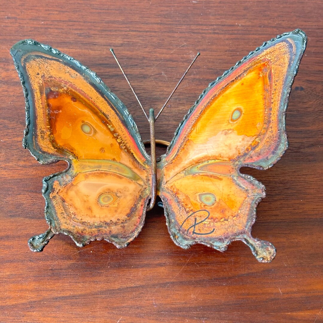 Ryan Studio Copper Butterfly Display Artist Signed, Metal Butterfy ...
