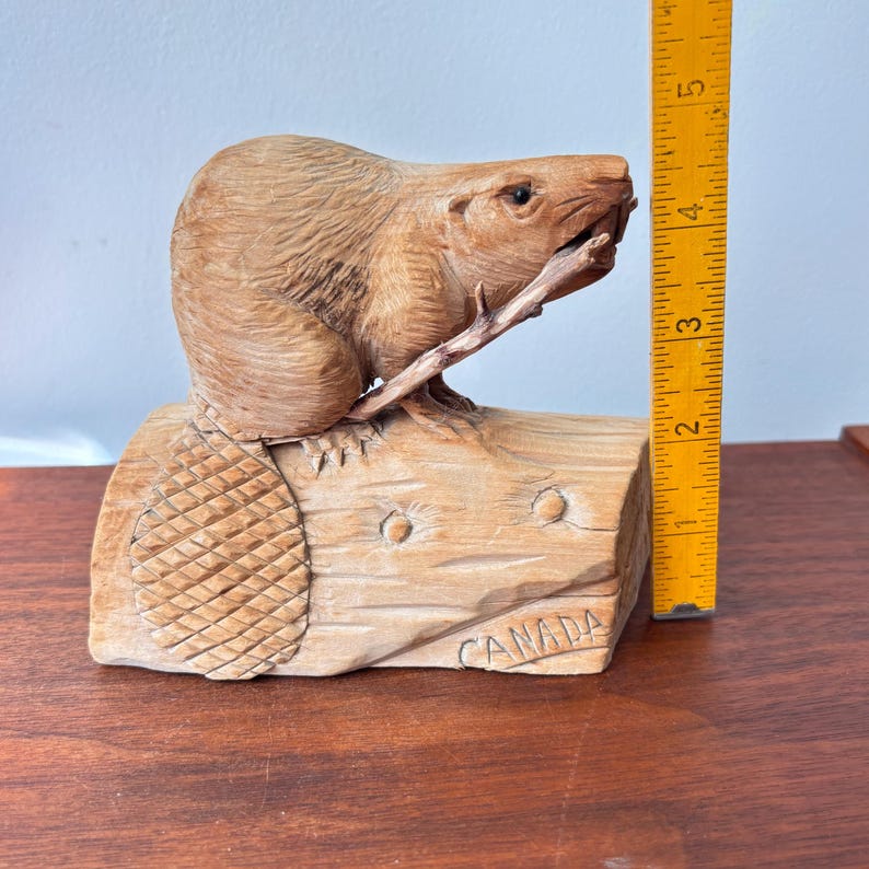 Vintage Wooden Carved Beaver Sculpture: Canadian Folk Art - Etsy Australia