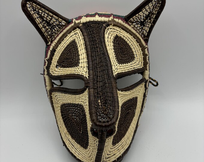 Vintage Hand Woven Panama Embera Trible Art Fibre Mask, Tribal Wall ...