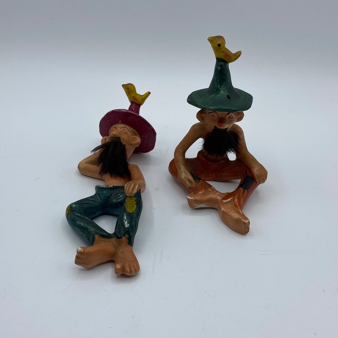 Vintage Hillbillies With Fur Beards Hand Painted Salt and Pepper ...