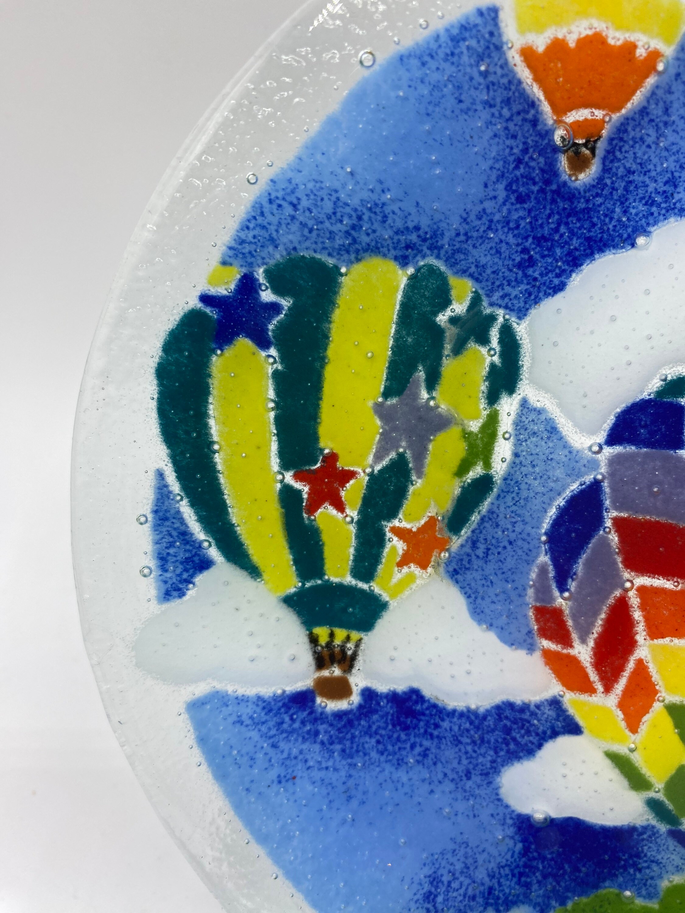 Vintage Peggy Karr Fused Glass Hot Air Balloon Plate - 7.75" - Etsy
