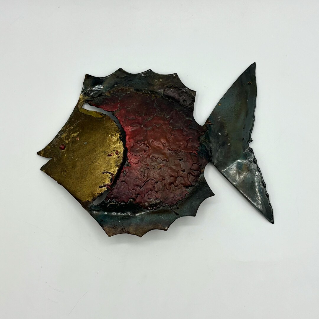 Vintage Brutalist Metal Fish Wall Decor - TUMI Artisan, Mexico - Etsy