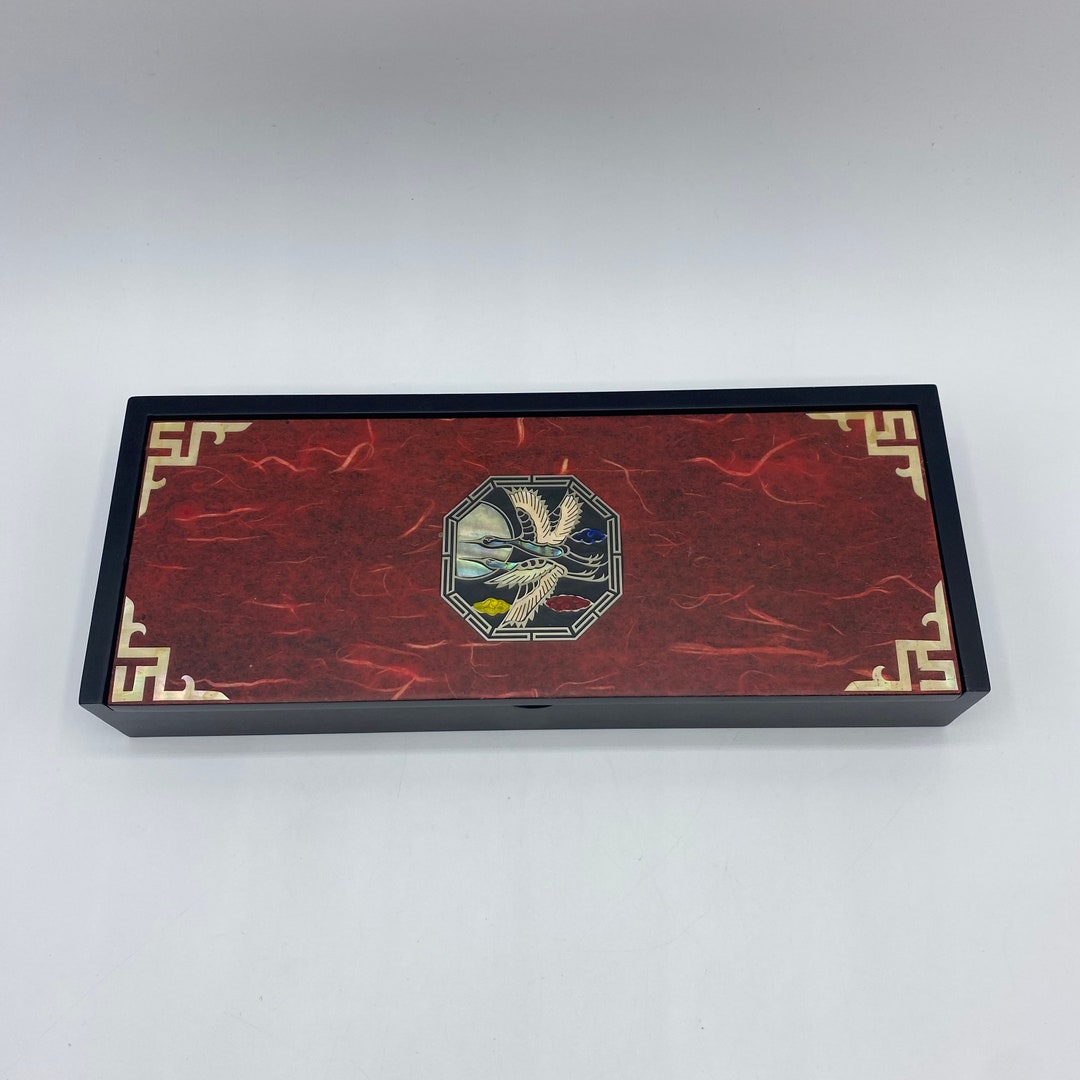 Korean Traditional Najeon Lacquerware Rectangular Jewelry or Pen Pencil ...