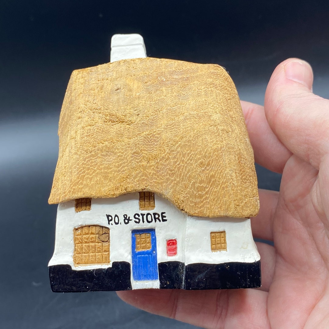 Vintage Miniature Post Office Store House Higher Brook Carvings Wooden ...
