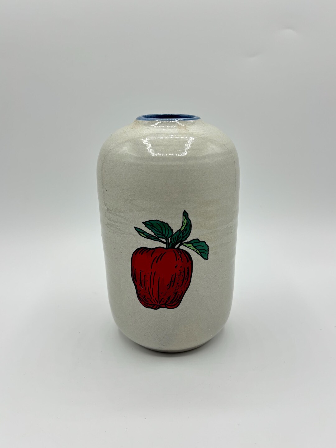 Vintage Red Wing Stoneware Pottery Apple Motif Vase, Vintage Stoneware ...