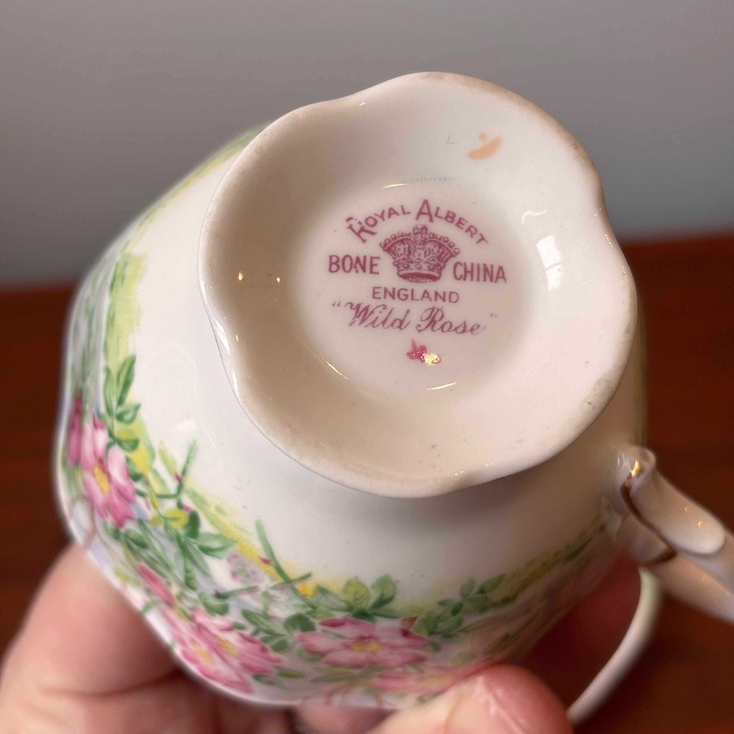 Vintage Royal Albert Wild Rose Tea Cup and Saucer, Bone China - Etsy