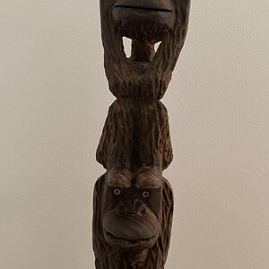 Vintage Folk Art Four Monkey Tower, “see No Evil, Hear No Evil, Say No ...