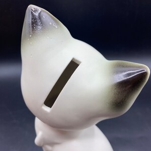 Vintage RARE Kitschy Cute White Siamese Cat With Yellow Rhinestone Eyes ...