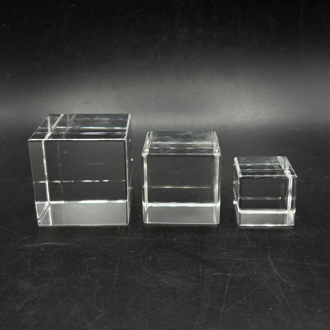 3D Faceted Cut Crystal Glass Cubes, Laser Engraving Blanks , Crystal ...