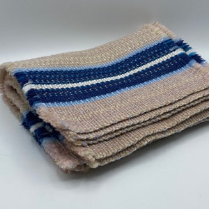 Vintage Boho Style Woven Blue and Light Pink Stripe Place Mats - Etsy
