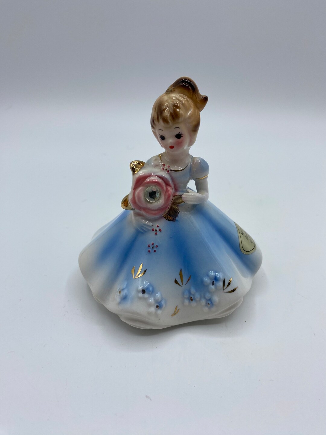 Vintage Josef Originals April Month Diamond Lady Dressed in Blue Gown ...
