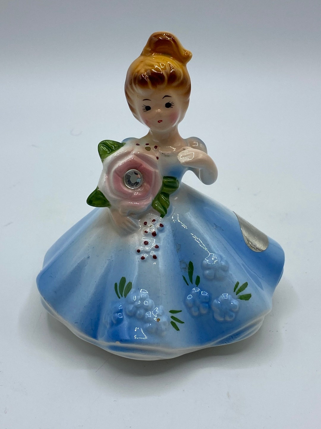 Vintage Josef Originals April Month Diamond Lady Dressed in Blue Gown ...