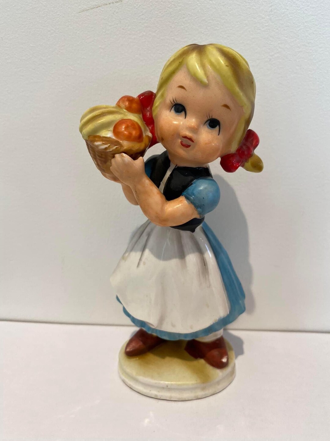 Vintage Japanese Large Hummel Figurine, Girl Holding Basket of Fruit - Etsy