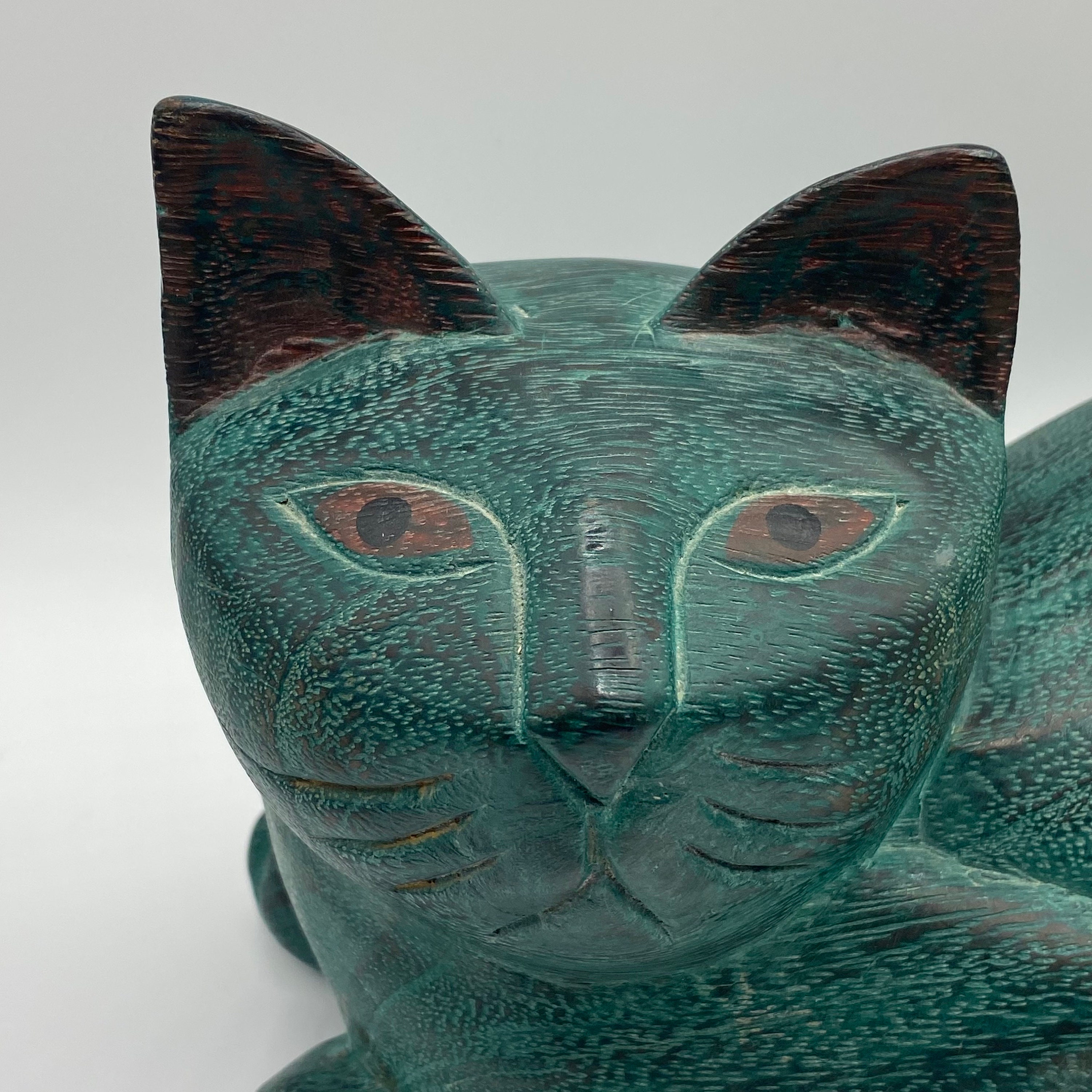 Vintage Cat Primative Folk Art Style Carved Solid Wood Carving - Etsy