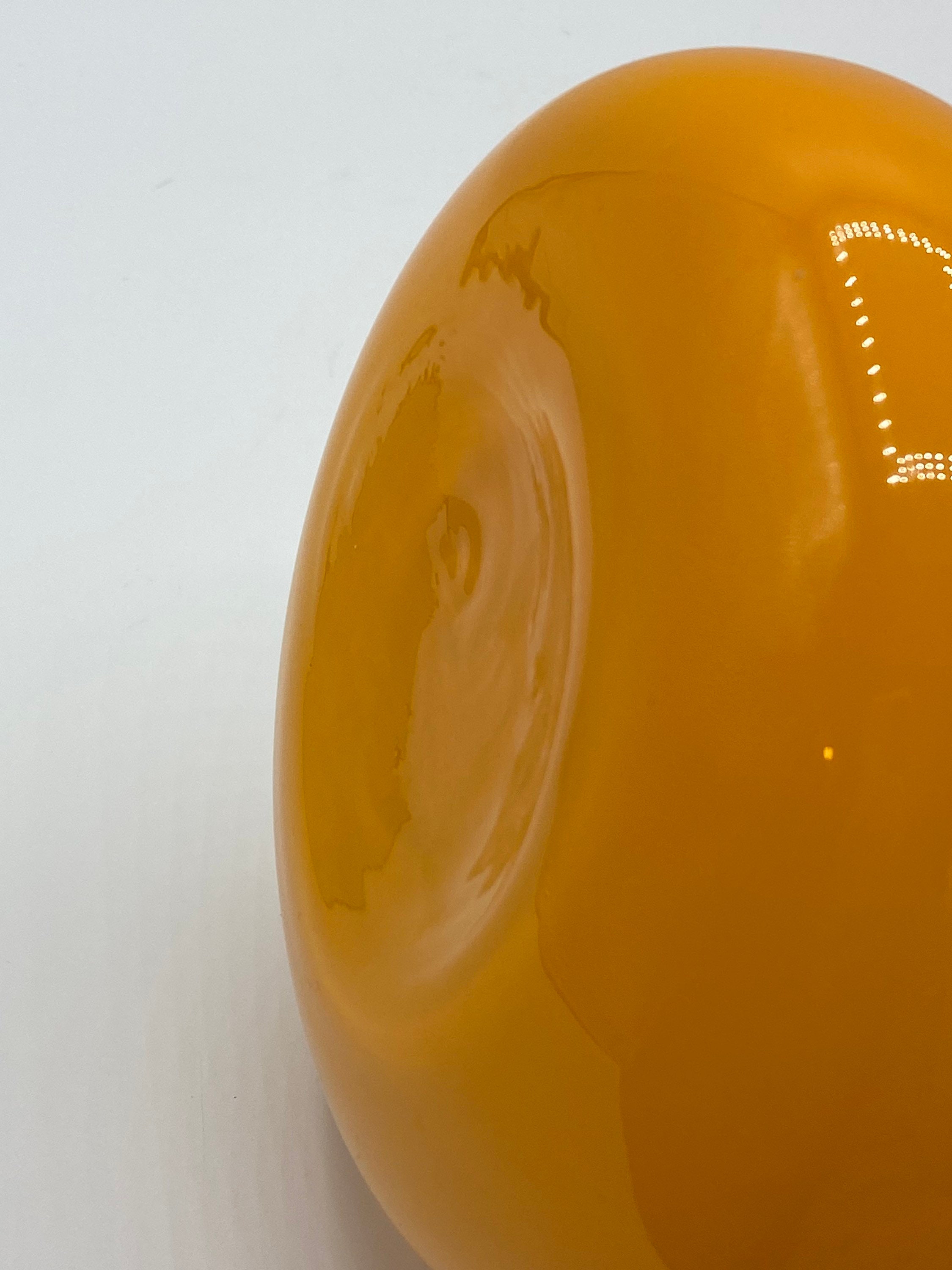 Orange Art Glass Sphere Vase With White Cased Interior - Etsy