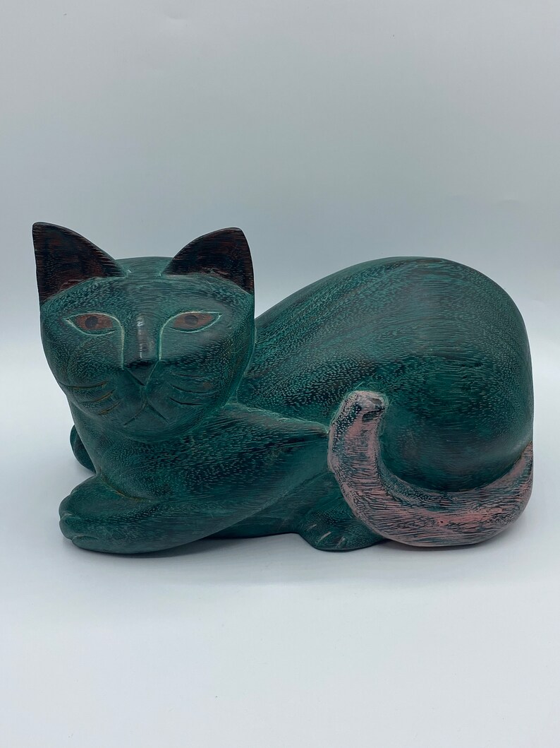 Vintage Cat Primative Folk Art Style Carved Solid Wood Carving - Etsy