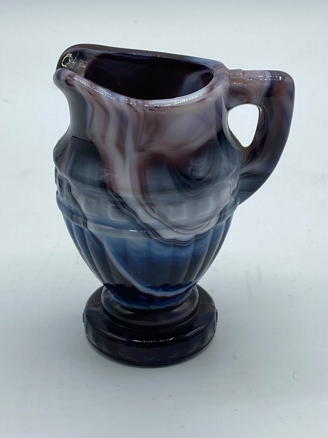 Imperial Purple Slag Glass Toothpick Holder or Small Pitcher, 1960s ...