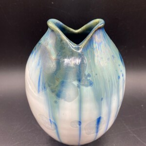 Vintage Bill Campbell Studio Art Pottery Green/blue Crystalline Glazed ...