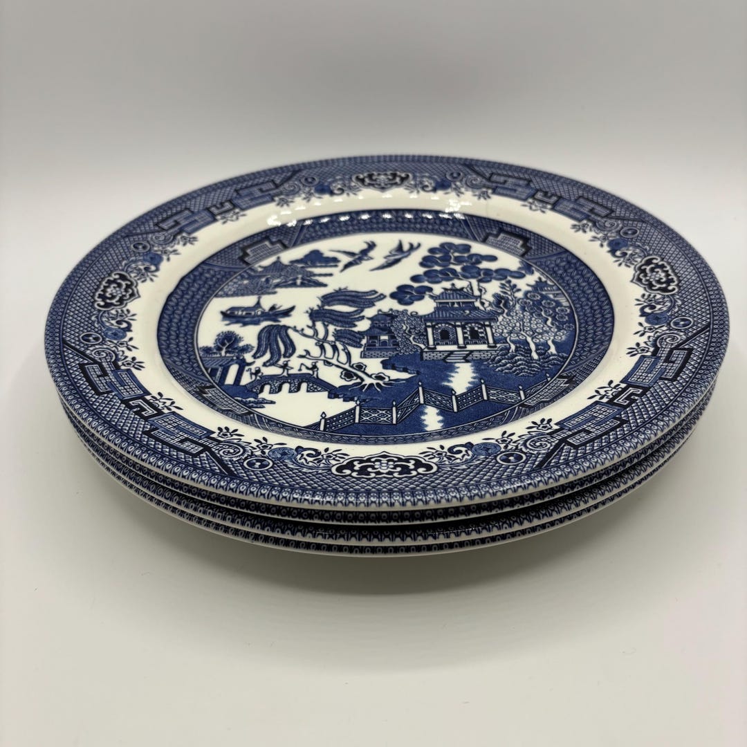 Vintage Blue Willow Churchill England Dinner Plates, Set of 4 - Etsy