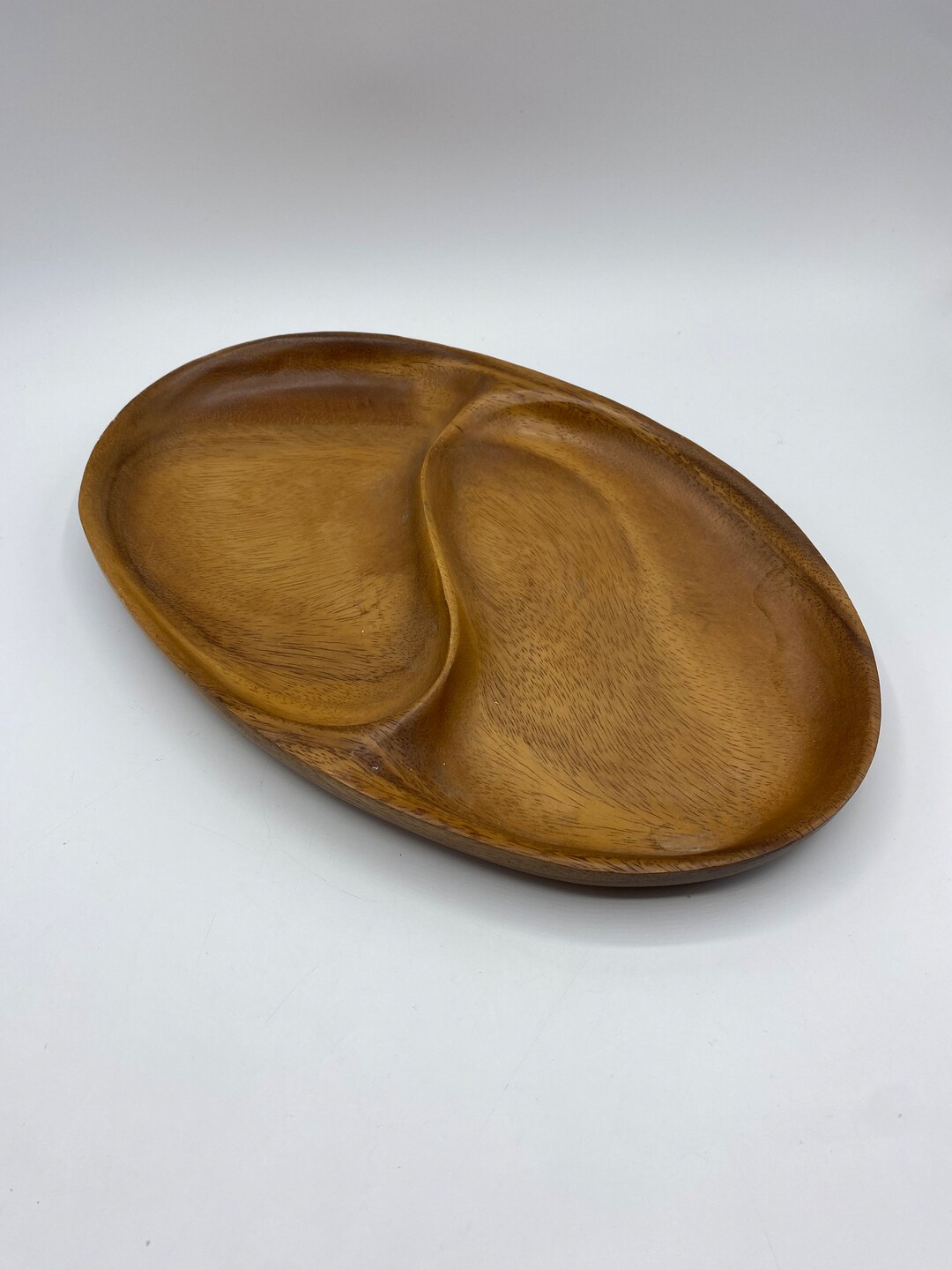 Vintage MCM Monkey Pod Divided Tray Trinket Catch - Etsy