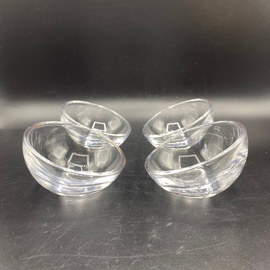 Crystal Clear Slant Cut Bowl Set of 4, Stackable Slant Cut Kitchen Prep ...