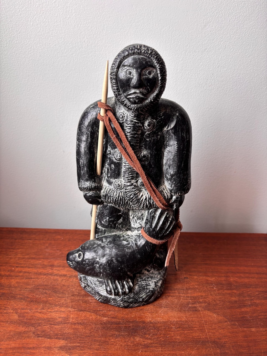 A Wolf Original Inuit Eskimo Hunter With Seal Sculpture 10” - Etsy