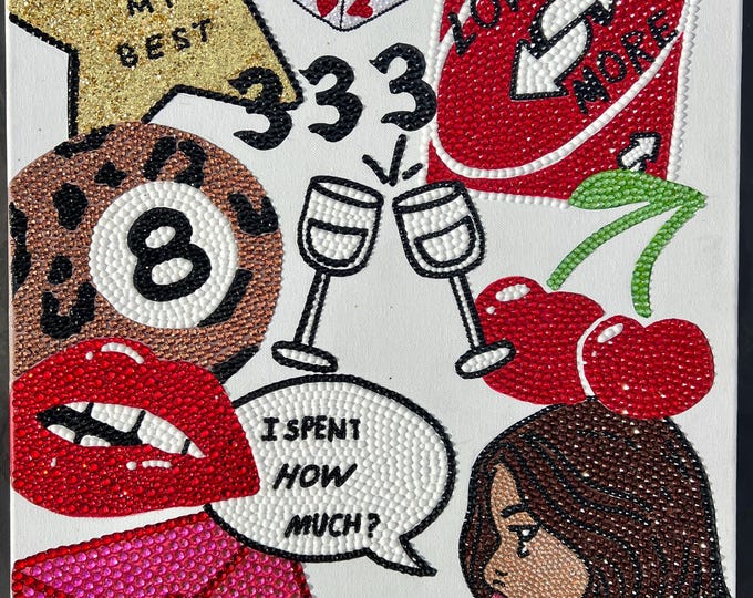 Doing My Best Bedazzled Canvas - Etsy