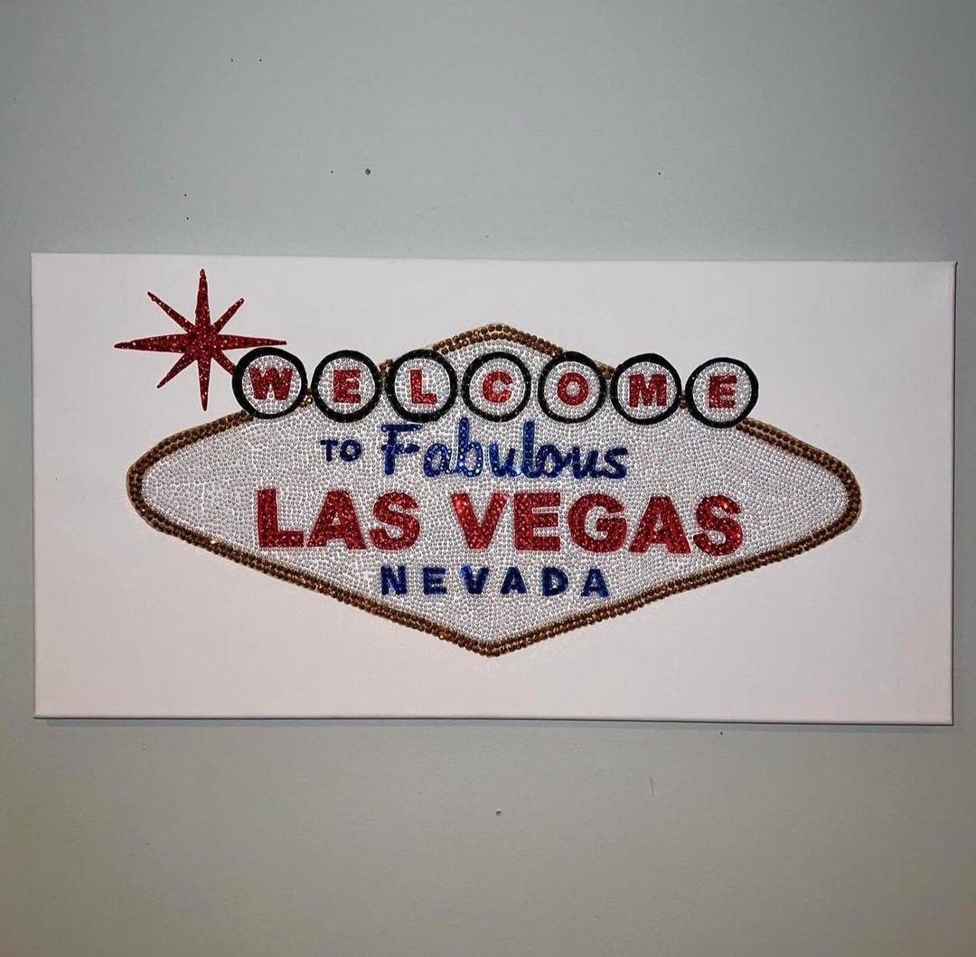 Bedazzled Welcome to Vegas Sign - Etsy