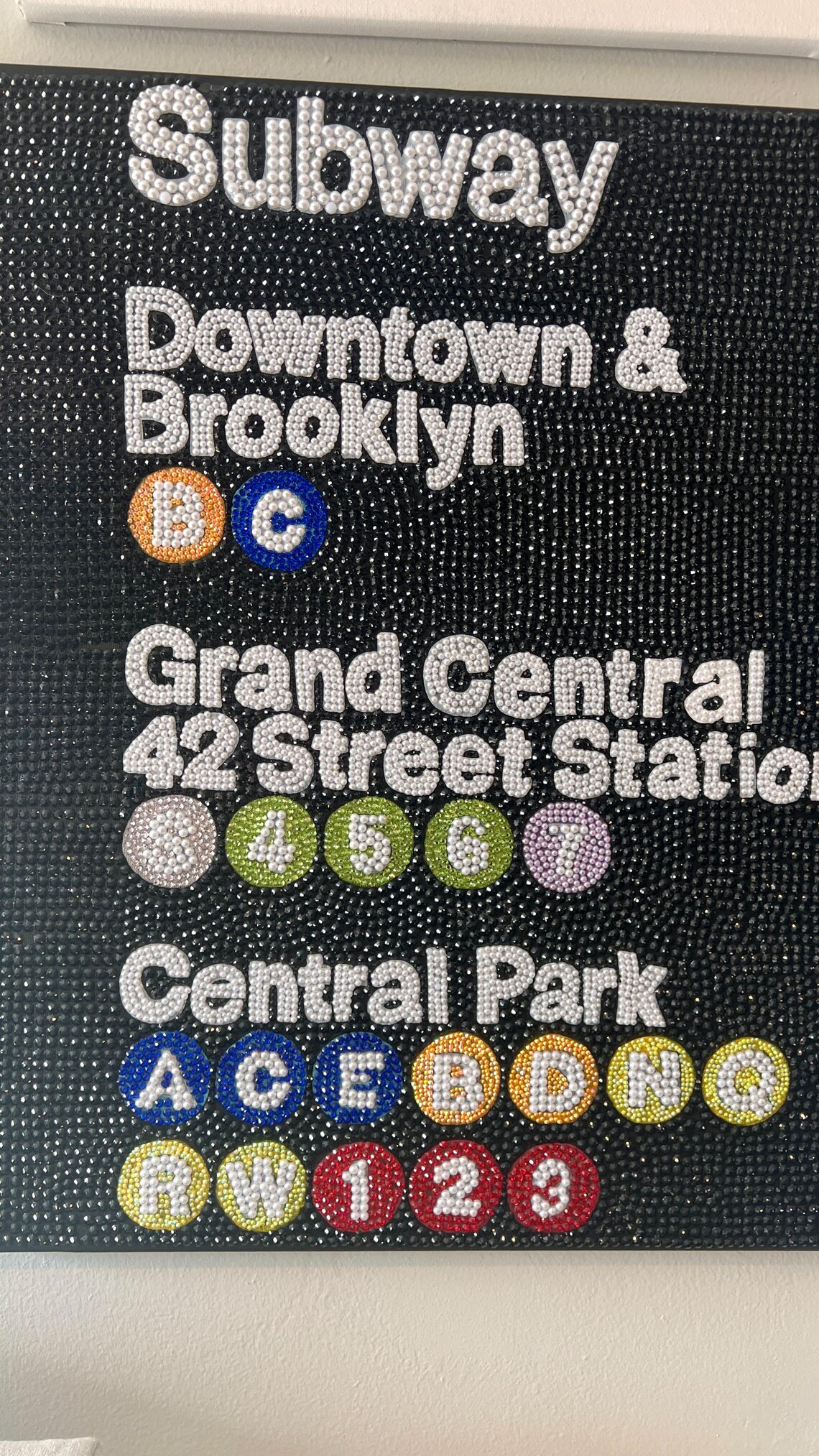 Bedazzled New York City Subway Sign - Etsy