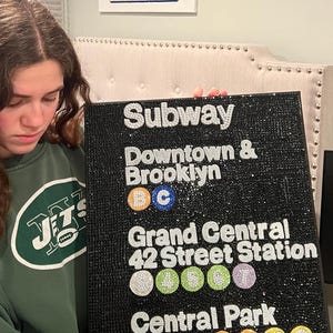 Bedazzled New York City Subway Sign - Etsy