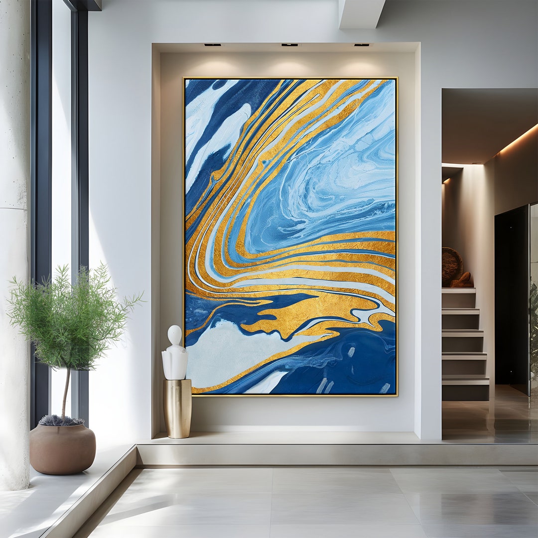 Abstract Painting Original Painting for Unique Home Decor Glacier Blue ...