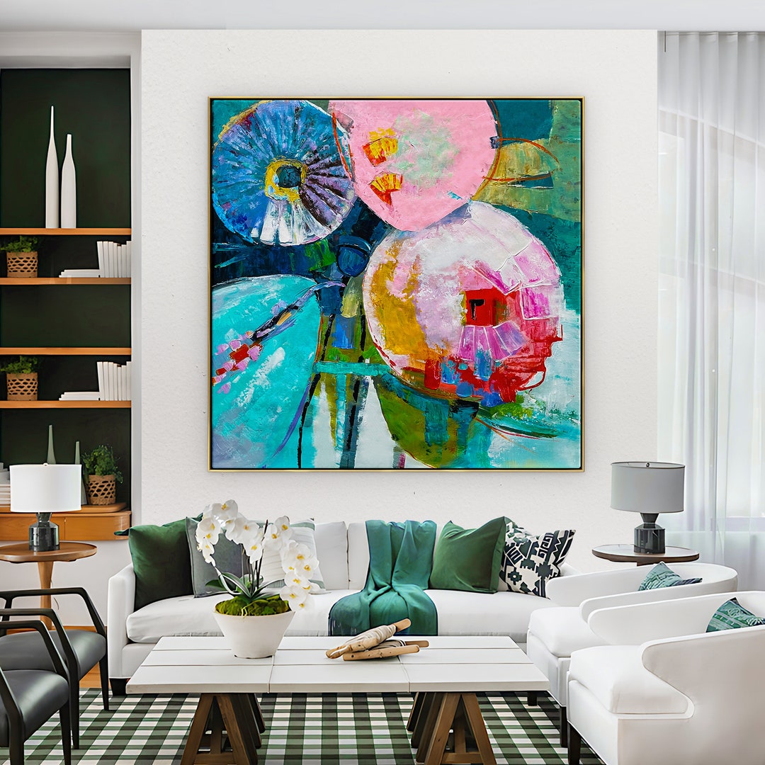 Colorful Wall Art Original Painting Abstract Wall Art Fruity Calming ...