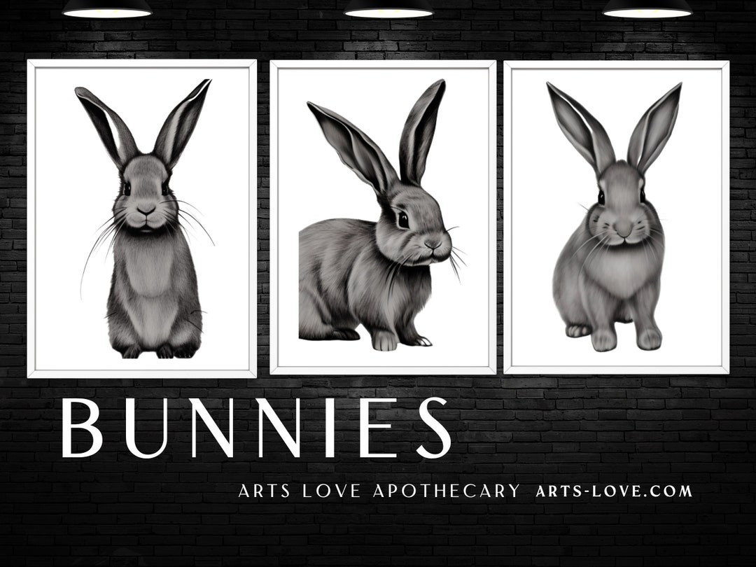 Instant Download Bunny Rabbits Art Nature-inspired Modern Rustic ...
